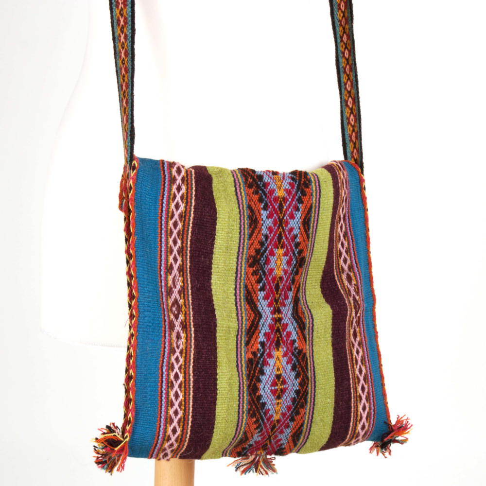 Umhängetasche Awaq Chuspa aus Alpakawolle - 100% natürlich gefärbte Wolle