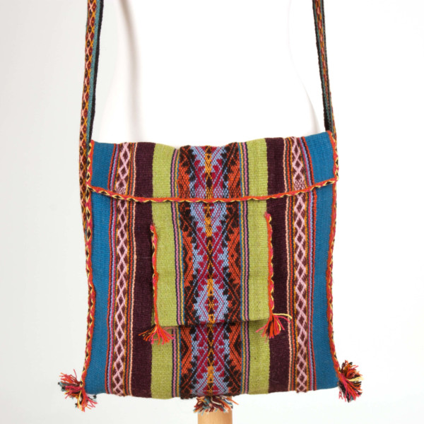 Umhängetasche Awaq Chuspa aus Alpakawolle - 100% natürlich gefärbte Wolle